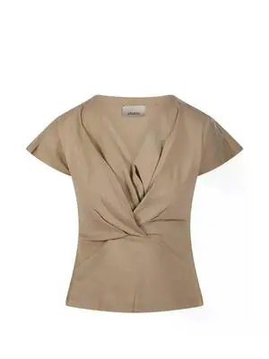 MARANT ETOILE Nadrine Twist-detail V-neck T-shirt - Neutrals