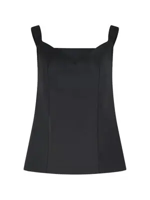 RÓHE V-neck Sleeveless Top With Side Slits