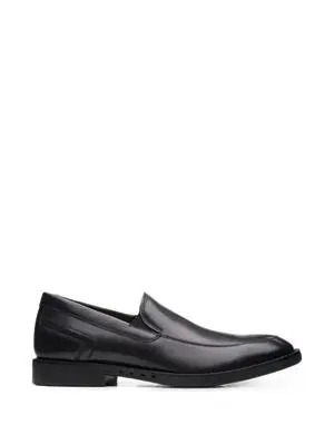 Clarks Un Hugh Step Leather Loafers - Black