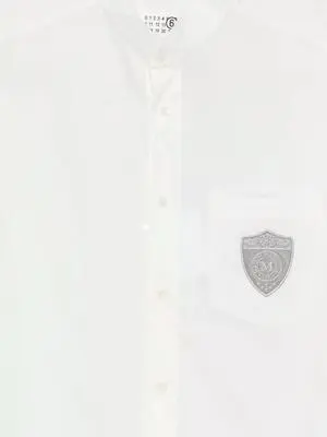 MAISON MARGIELA Logo-patch Mandarin-collar Shirt