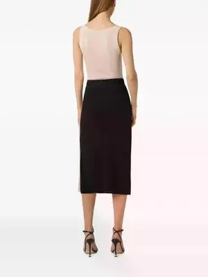 Elisabetta Franchi Logo-patch Ribbed-knit Top