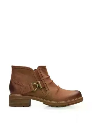 Clarks Hearth Clara Buckled Leather Ankle Boots - Brown