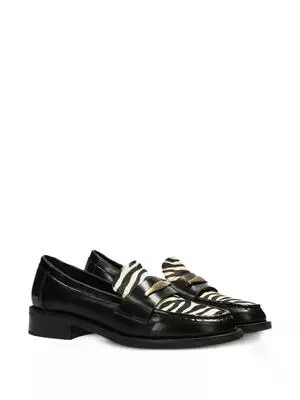 MEXX Zebra-print Loafers With Gold-tone Plaque