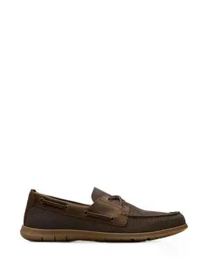 Clarks Flexway Tie Boat Shoes - Brown
