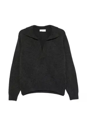 Victoria Beckham Spread-collar V-neck Sweater - Grey