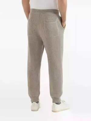 Brunello Cucinelli Cashmere English Rib Knit Joggers - Neutrals