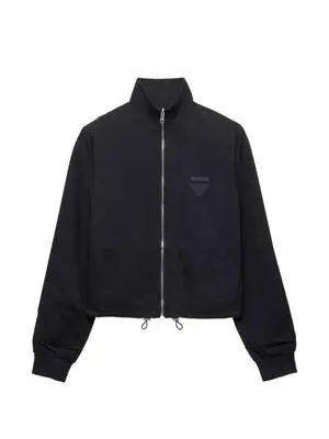 Prada Reversible Jersey Zipper Jacket With Hood - Black