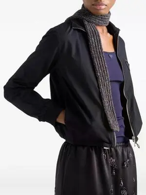 Prada Reversible Jersey Zipper Jacket With Hood