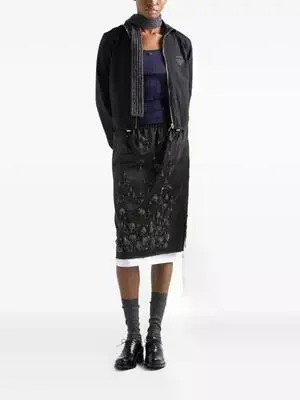 Prada Reversible Jersey Zipper Jacket With Hood - Black