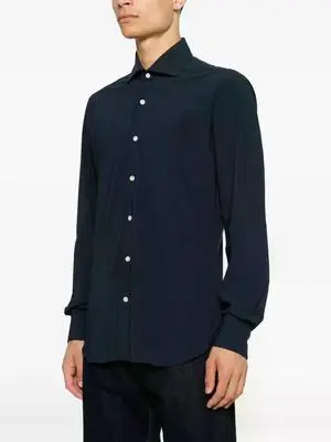 BARBA NAPOLI Long-sleeve Button-down Shirt - Blue