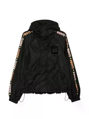 GANNI Logo-print Hooded Jacket - Black