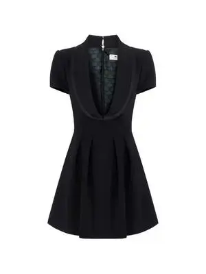 Elisabetta Franchi Mini Dress With Shawl Lapels - Black