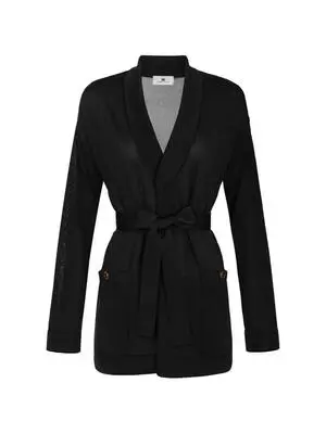 Elisabetta Franchi Cardigan In Viscose Yarn - Black