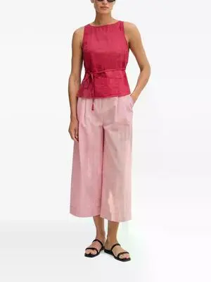 BENETTON Striped-pattern Wide-leg Cropped Trousers