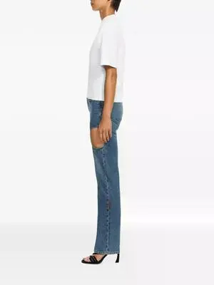 Off-White Cotton Boxy Fit Logo Print T-shirt