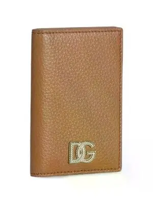 Dolce & Gabbana Card Holder In Calfskin With Logo - Neutrals
