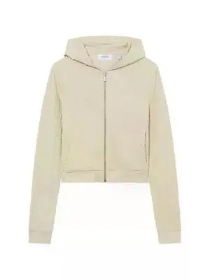 Off-White Logo-embossed Zip-up Hoodie - Neutrals