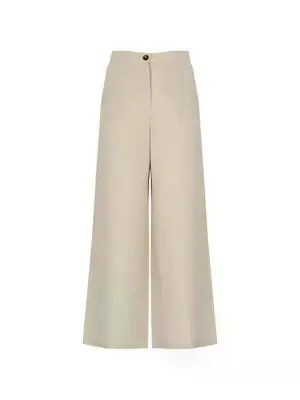 EMME High-waisted Wide-leg Trousers - Neutrals