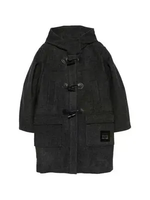 GANNI Hooded Toggle-fastening Coat - Grey