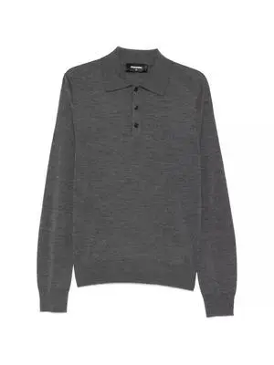 Dsquared2 Upside Down Long-sleeve Polo Shirt - Grey