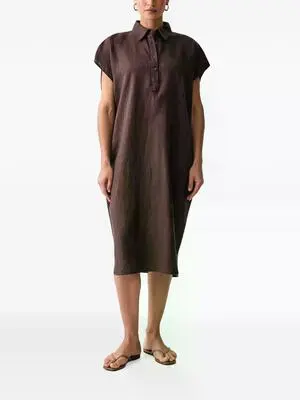 BENETTON Midi Shirt Dress With Button-up Fastening