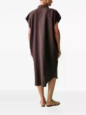 BENETTON Midi Shirt Dress With Button-up Fastening