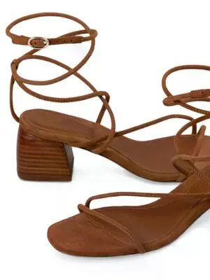 Ba&sh Suede Heeled Sandals With Buckle-fastening Ankle Strap