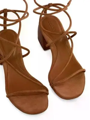 Ba&sh Suede Heeled Sandals With Buckle-fastening Ankle Strap