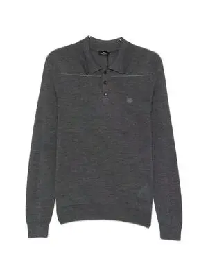 Etro Pegasus-embroidered Long-sleeve Polo Shirt