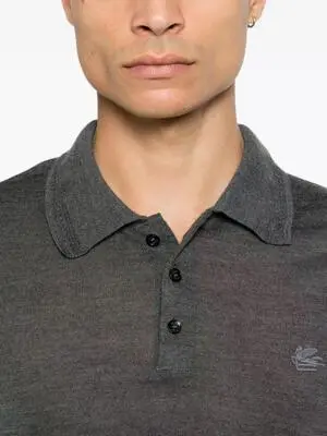 Etro Pegasus-embroidered Long-sleeve Polo Shirt