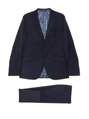 Etro Single-breasted Wool Suit - Blue
