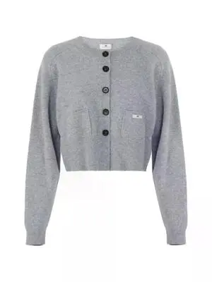 Elisabetta Franchi Wool Cardigan - Grey
