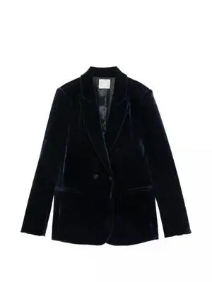 FORTE_FORTE Double-breasted Velvet Jacket - Blue