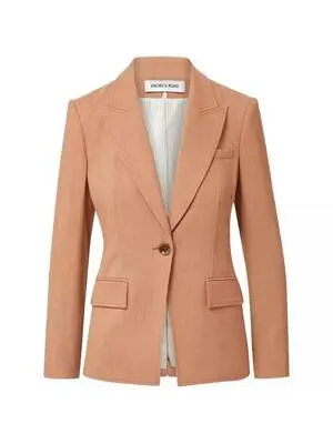Veronica Beard Single-breasted Linen-texture Blazer - Orange