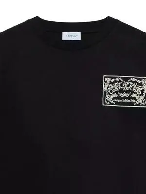Off-White Embroidered Paisley Logo Long Sleeve T-shirt