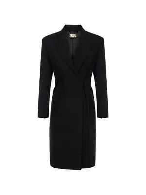 Elisabetta Franchi Double-layer Crêpe Coat - Black