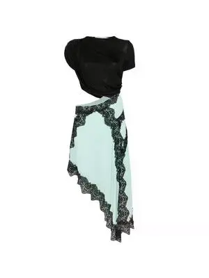 Christopher Esber Lace-trim Asymmetric Dress - Blue