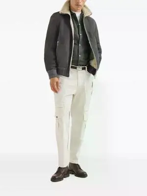 Brunello Cucinelli Virgin Wool Flannel Overshirt With Spread Collar And Chest Pockets
