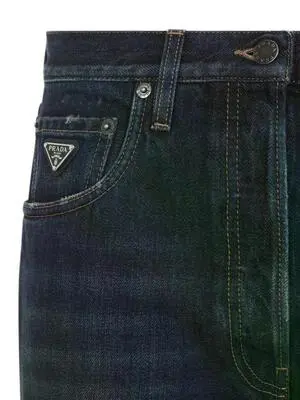 Prada Logo-plaque Wide-leg Jeans