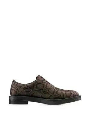 Clarks Snake-effect Oxford Shoes - Brown