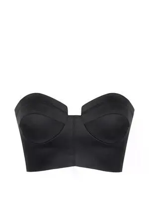 Elisabetta Franchi Stretch Satin Off-the-shoulder Top - Black