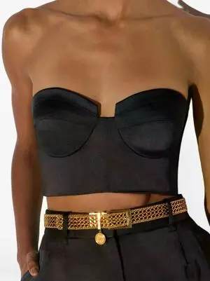 Elisabetta Franchi Stretch Satin Off-the-shoulder Top