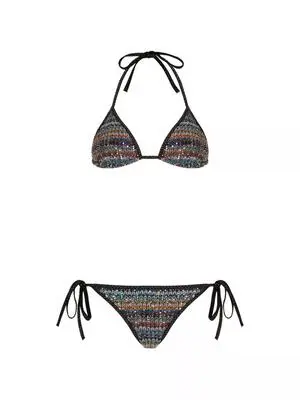 Missoni Zigzag-knit Sequin-embellished Bikini