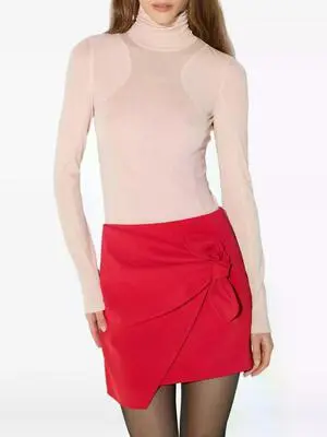 Elisabetta Franchi Lightweight Jersey Turtleneck Top With Ribbed Inserts