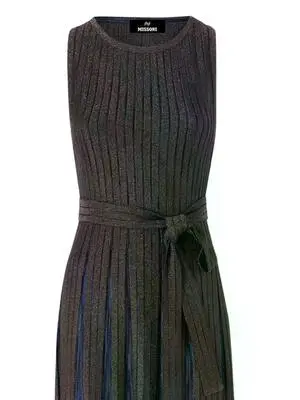 Missoni Metallic Thread Belted Maxi Dress - Brown