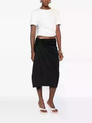 Christopher Esber Crystal-clasp Cascade Midi Skirt - Black