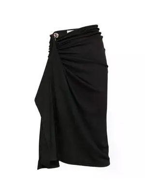 Christopher Esber Crystal-clasp Cascade Midi Skirt - Black