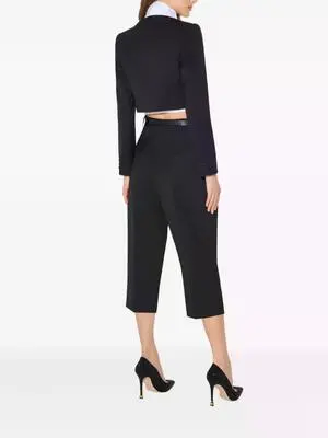 Elisabetta Franchi Cool Wool Cropped Jacket With Sleeveless Shirt
