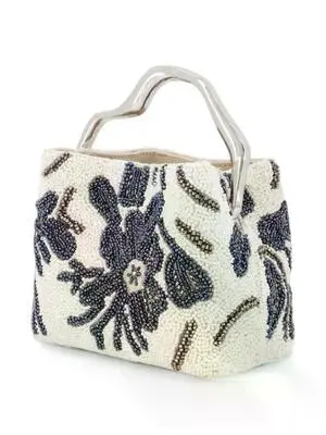 Cult Gaia Mini Solene Beaded Floral-print Handbag
