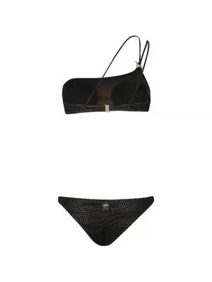 PIN-UP STARS Crochet-knit One-shoulder Bikini